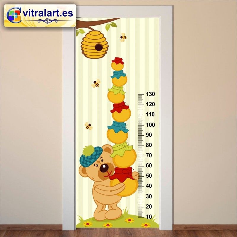 Vinilo Puerta Medidor Osito Miel