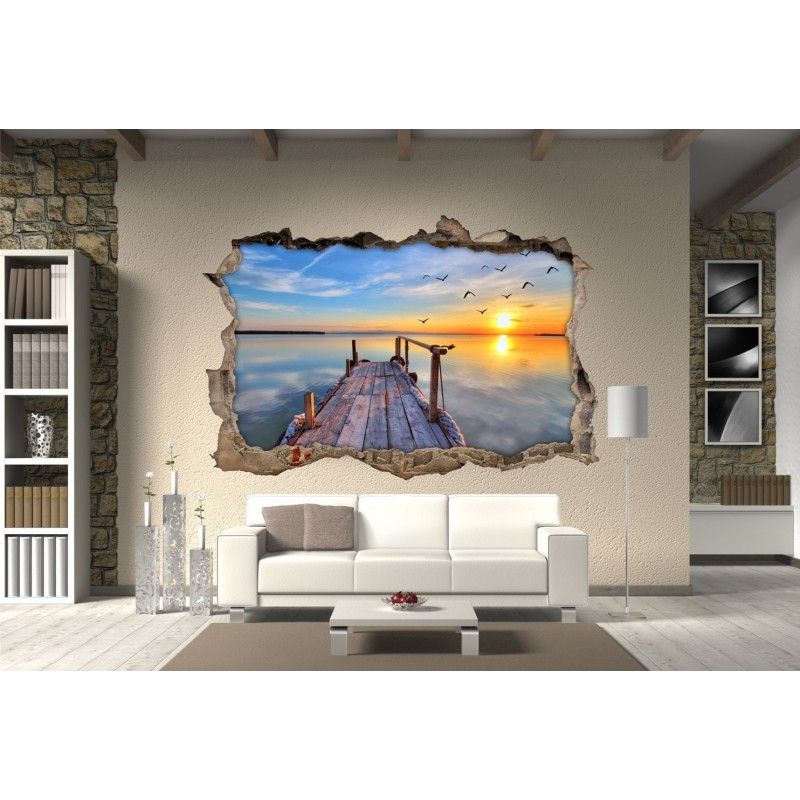 Vinilo Roto 3D Acceso Al Mar