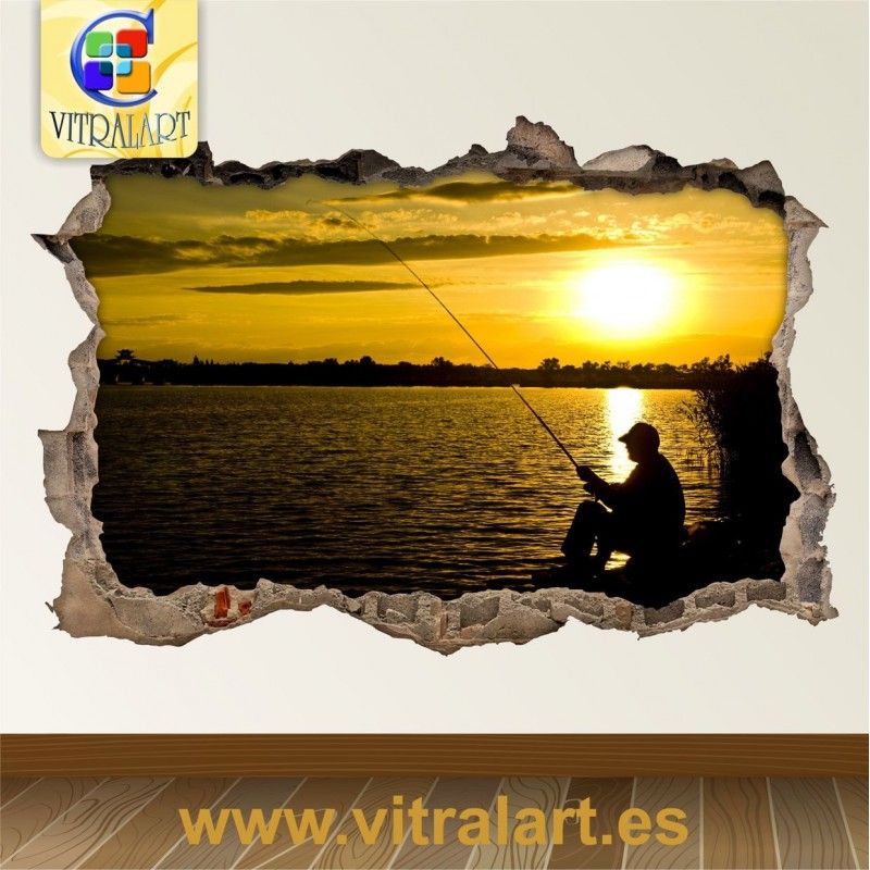 Vinilo Roto 3D Pescador